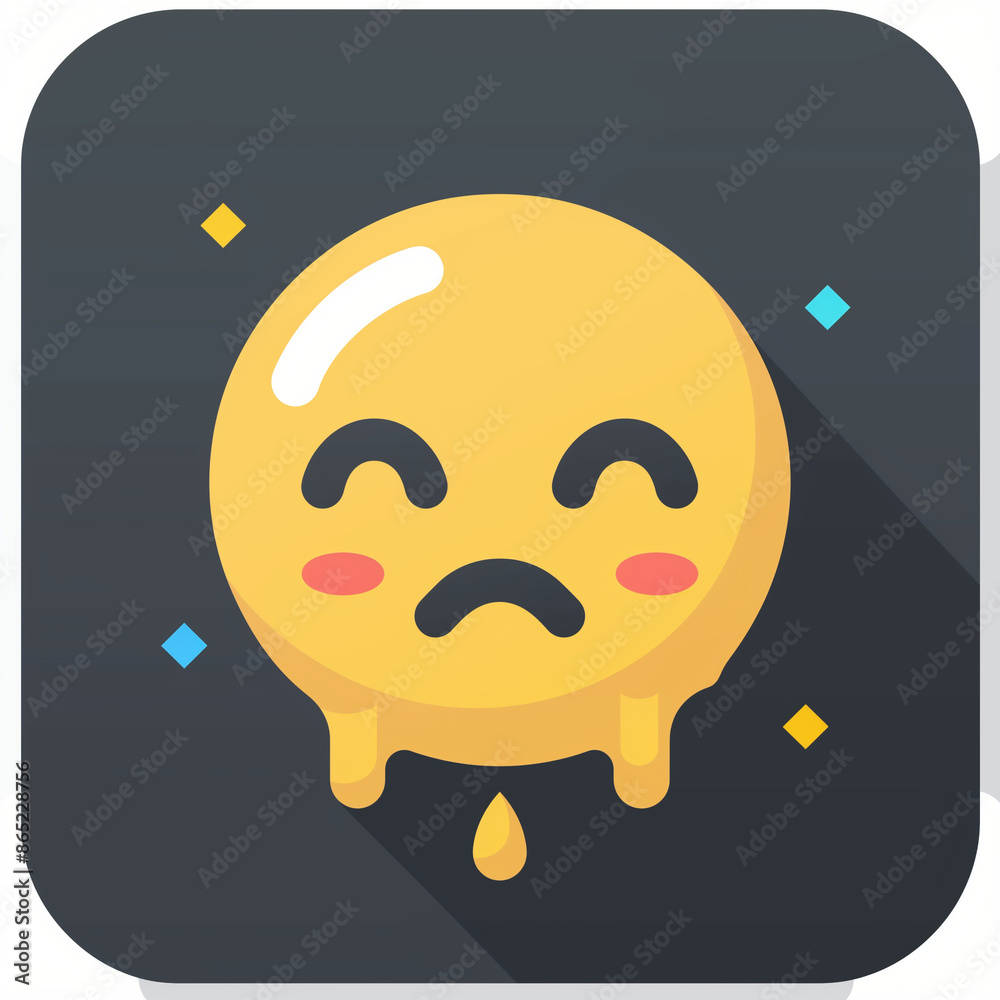 Minimalist Icon Design of a Crying Person, Featuring Simplified Facial ...