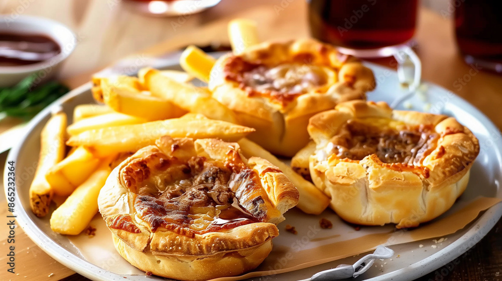Homemade small beef mince Australian party pies crispy flaky pastry ...