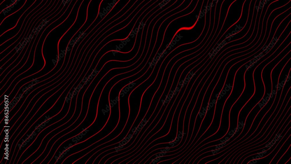 Red line wavy curve moving motion abstract background in 4k. modern ...