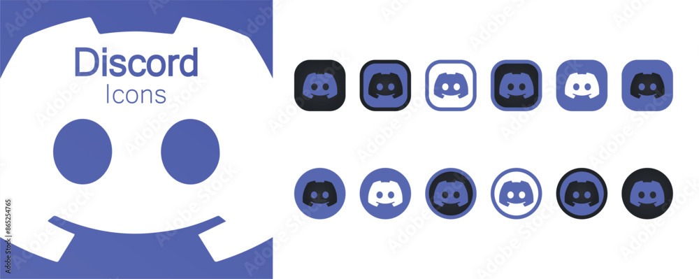 Discord Modern Flat Icons Set Vector Isolate On Dark Background ...