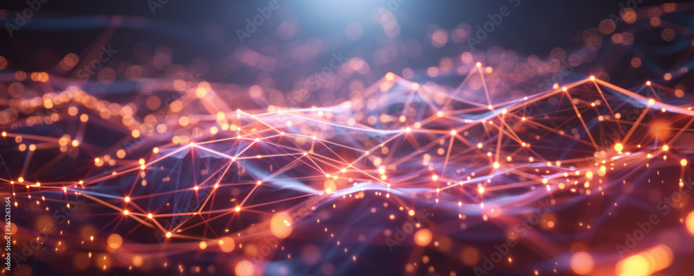 Glowing lights and interconnected nodes represent the complexity of ...