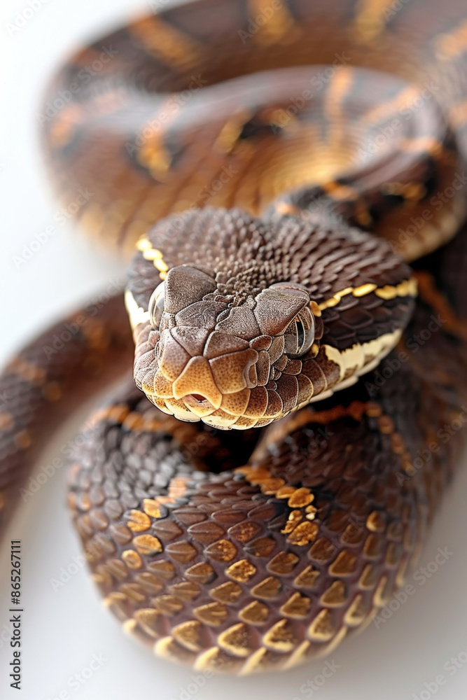 Venomous pit viper native to America, found in swamps and waterways ...