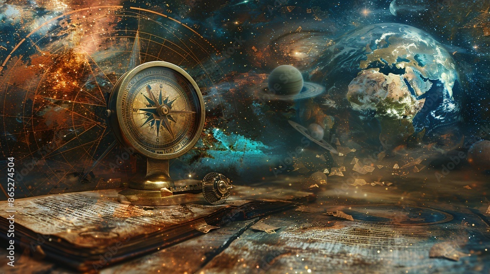 Fantasy Treasure map antique nautical chart navigation map pattern with ...