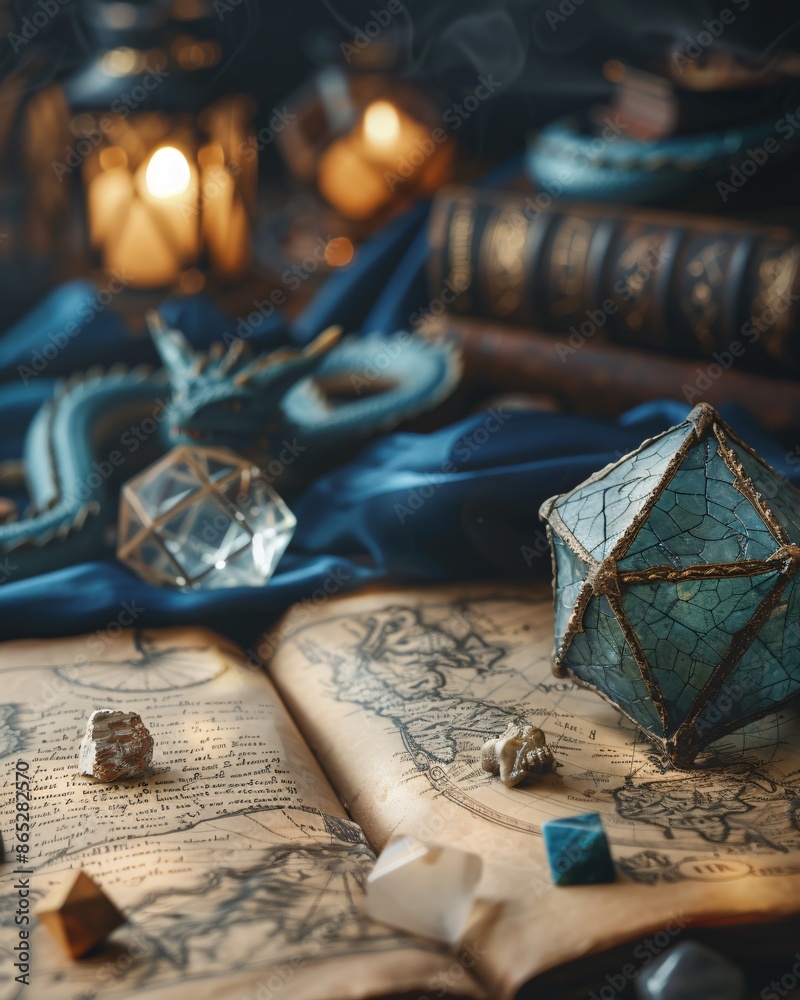 Fantasy dungeons and dragons theme of explorer desk features Treasure ...