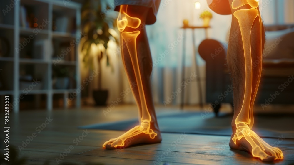 Orthopedic disease treatment care medicine concept poster,A man suffers ...