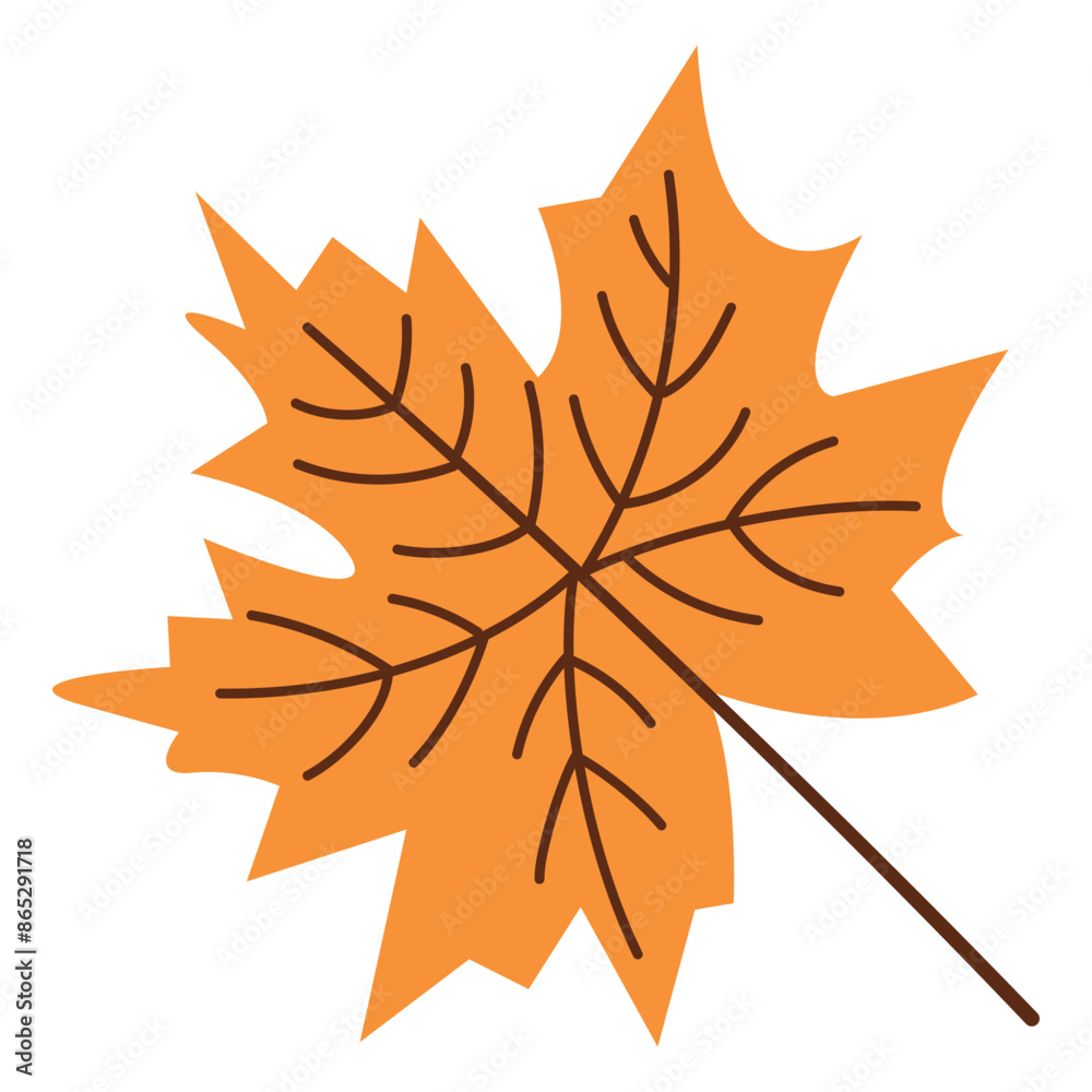 Maple leaf in a flat style is a symbol of the forest and tree species ...