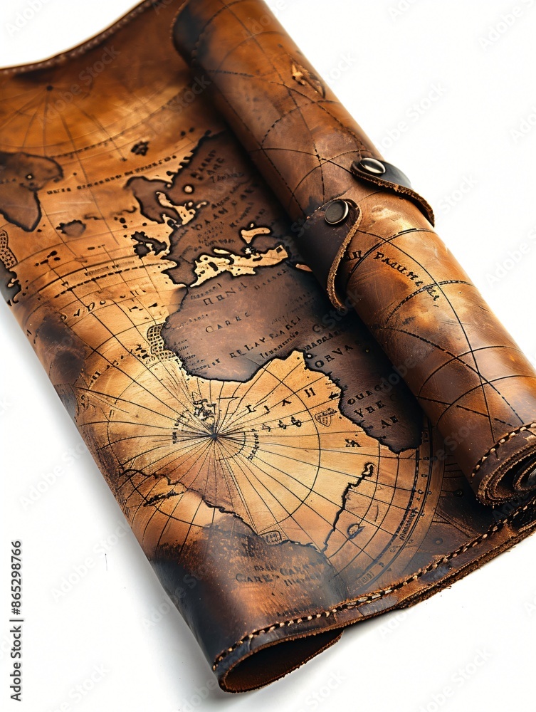 ancient navigation map rolled leather texture , old fantasy vintage ...
