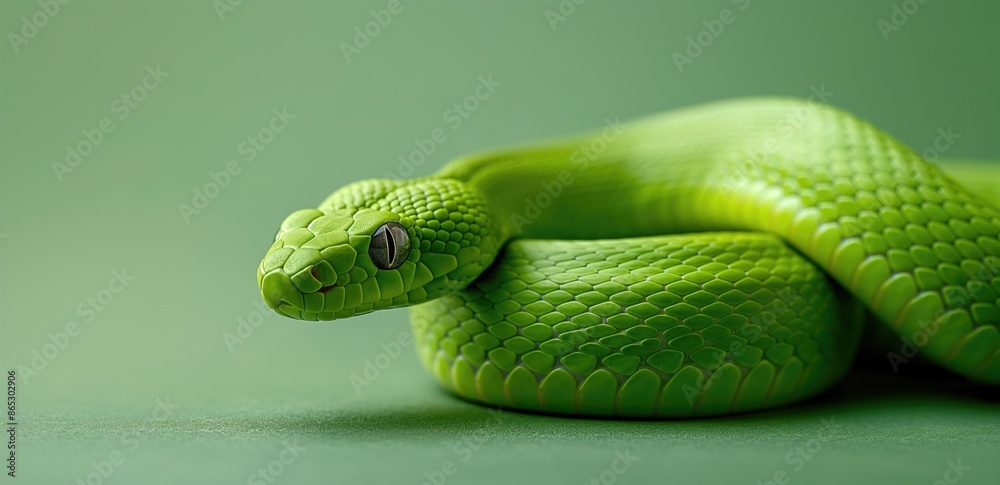 Detailed Green Snake with Scales and Eyes in Focus. 2025 Chinese Zodiac ...