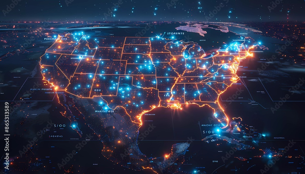 AI in Energy Grid Optimization, map of energy grids across North ...