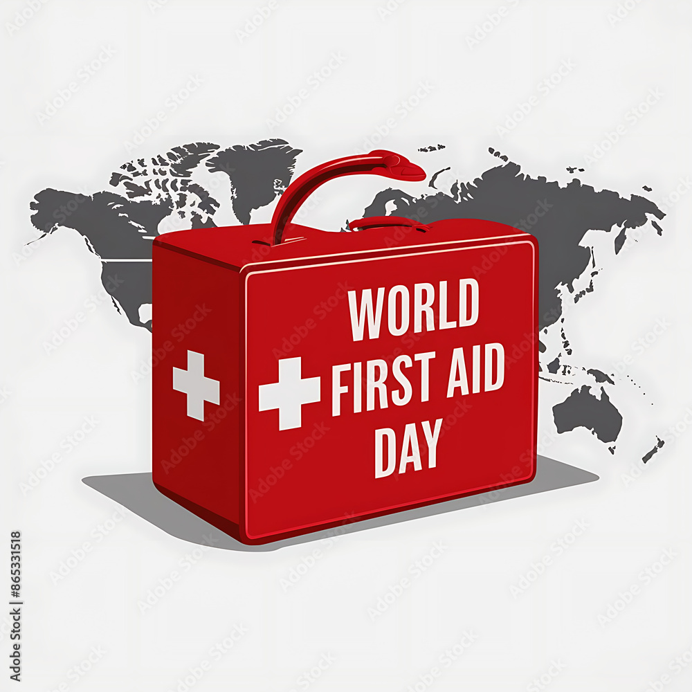 world first aid day, Red heart and first aid kit for, World First Aid ...