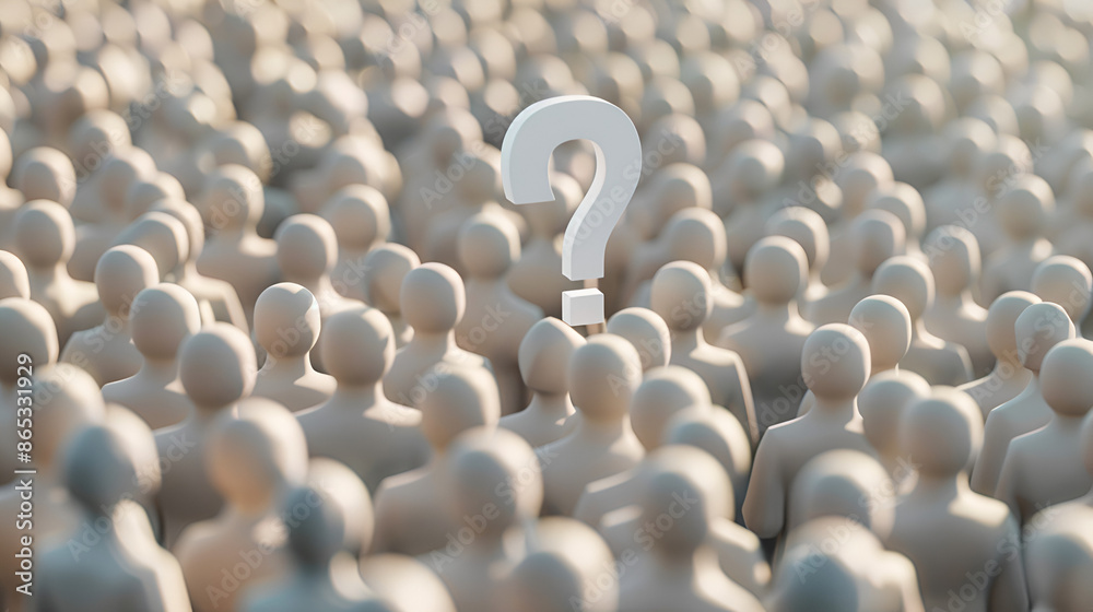 ภาพประกอบสต็อก 3d small people complicated question, 3d white people ...