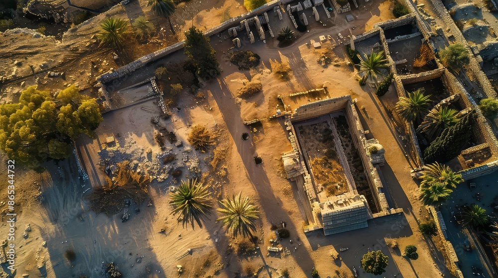 Moses Believed tomb where view Ancient Prophet Nabi cemetery Aerial ...