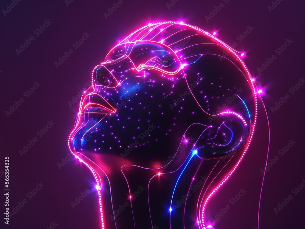 Neon-lightened 3D visualization of human auditory pathway anatomy ...