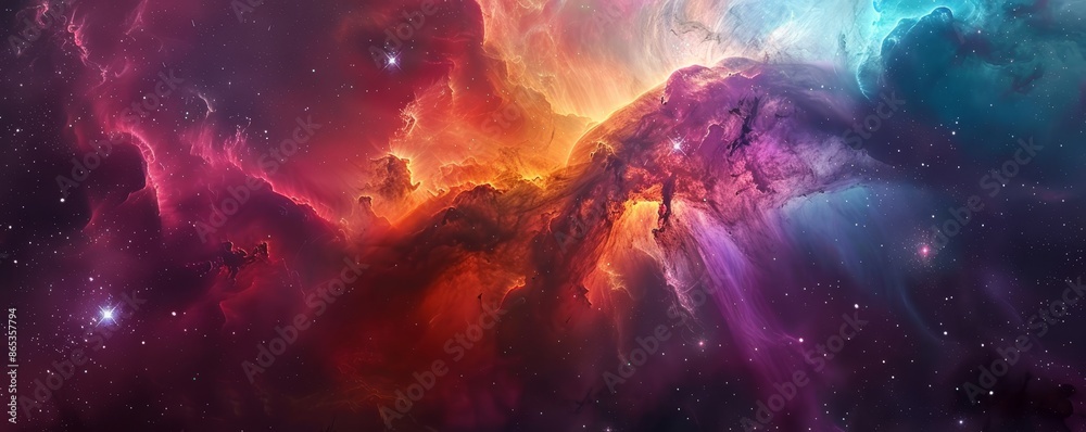Vivid Galactic Nebula - Stunning Exploration of Interstellar Colors ...