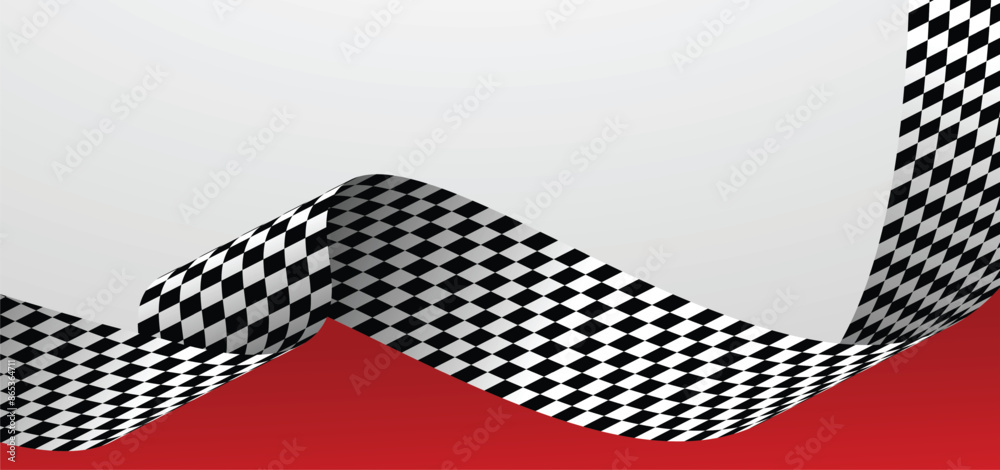 rally check flag ribbon vector for sports car racing poster Stock ...