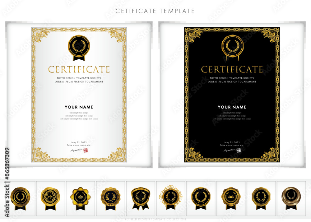 Luxury modern frames and shapes, templates for certificates of ...