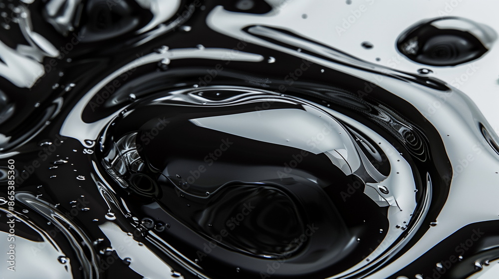 crude oil aesthetic photography, smooth surface, rich black color ...