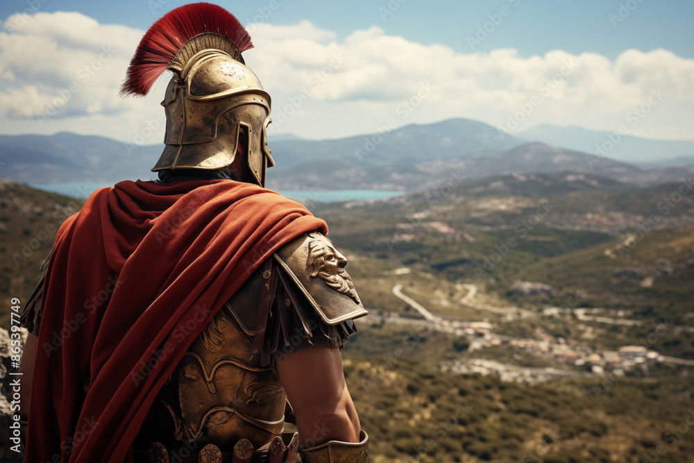 Spartan War. Spartan warrior with landscape in the background. Topics ...