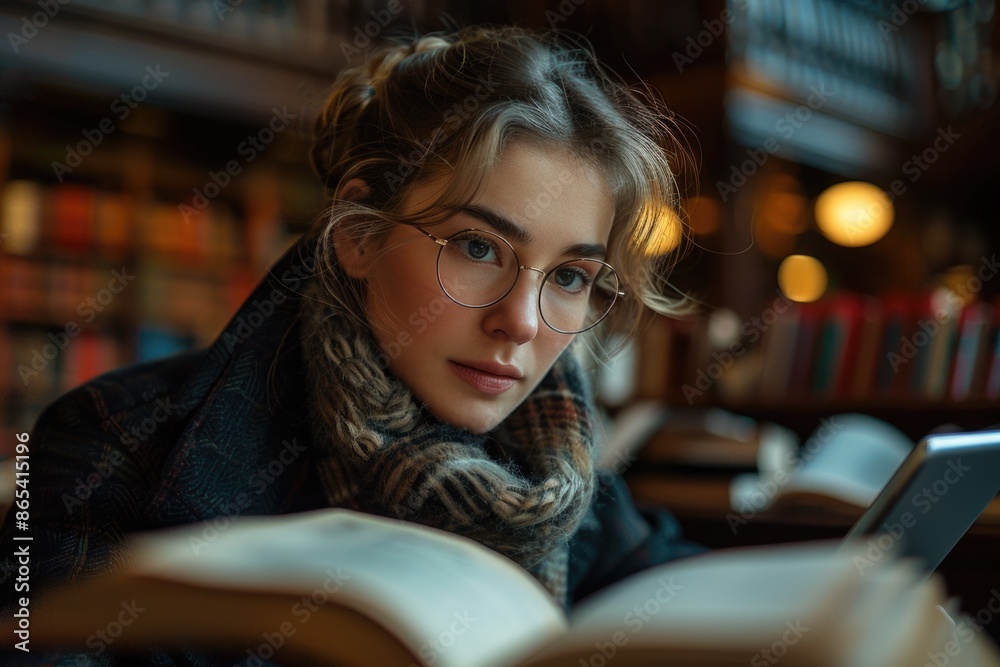 Editorial photography of a professor woman in a library Stock Photo ...