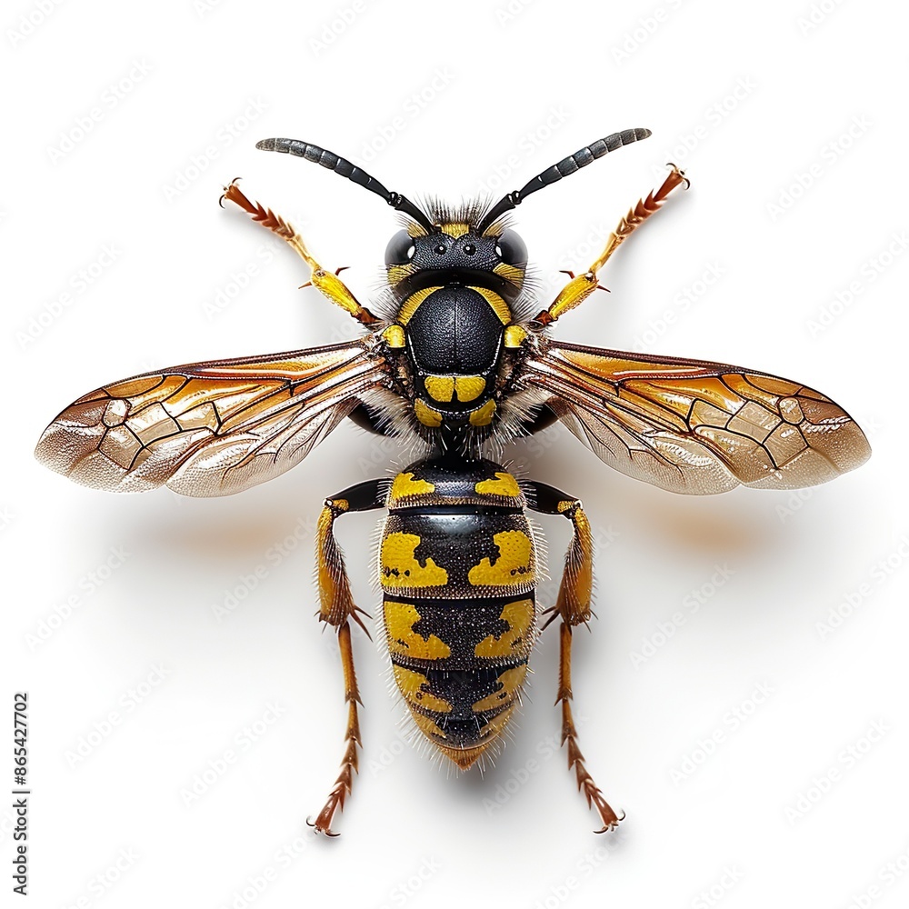 Common wasp, Vespula vulgaris, European wasp isolated on white ...