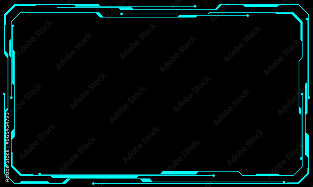 Hud frames blue user interface elements design modern technology ...