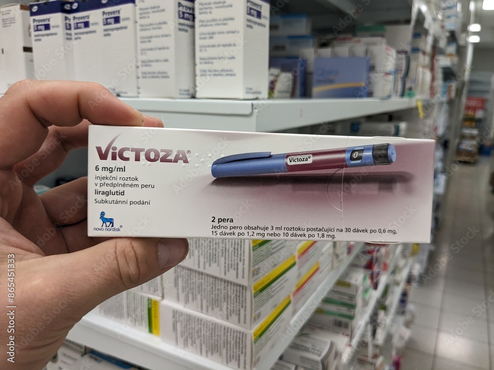 Prague,Czech republic-June 28 2024: VICTOZA medication with Liraglutide ...