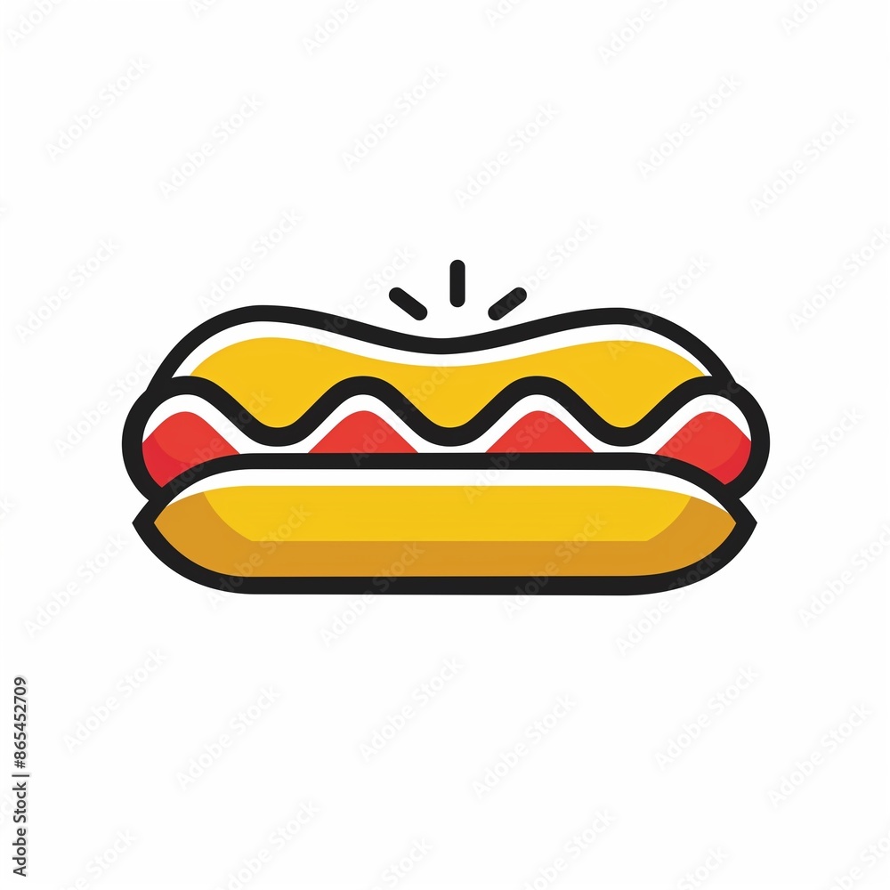Bold and simple hot dog logo in vector format with solid colors, ideal ...