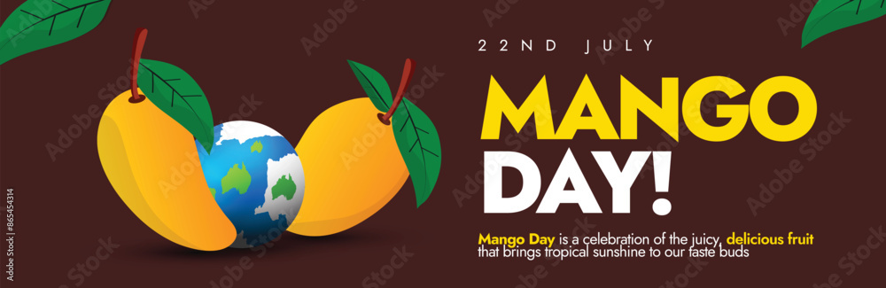 Mango day celebration cover banner, post. 22nd July international mango ...