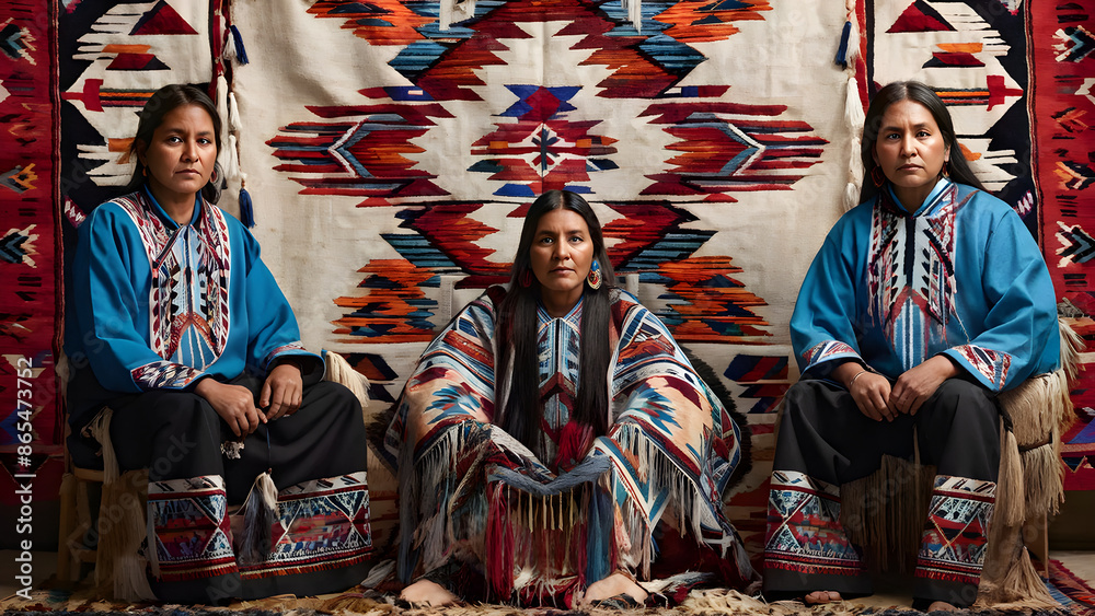 Intricate Navajo rug patterns, with symmetrical designs and traditional ...