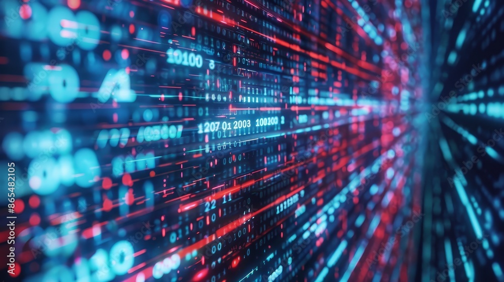 Digital Data Stream A Visual Representation Of Information Flow An Abstract Image Depicting A