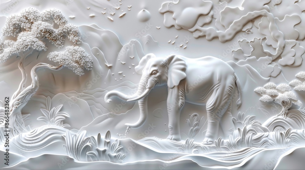 Exquisite 3D Relief Animal Wallpaper - Captivating Mural for Stunning ...