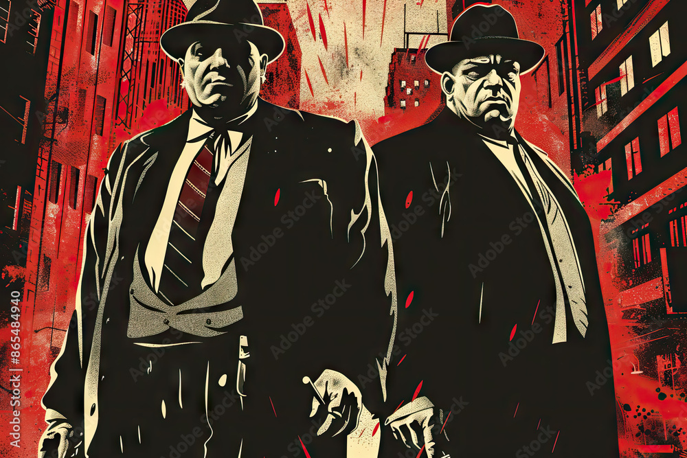 new york gangsters in the 1960s Stock Illustration | Adobe Stock