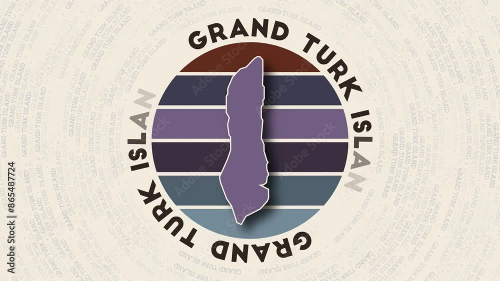 Grand Turk Island logo intro. Badge with the circular name and border ...
