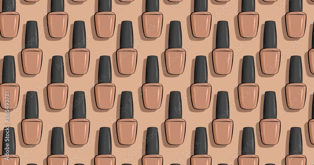 4K animated pattern of nail polish moving from left to right. Glass ...