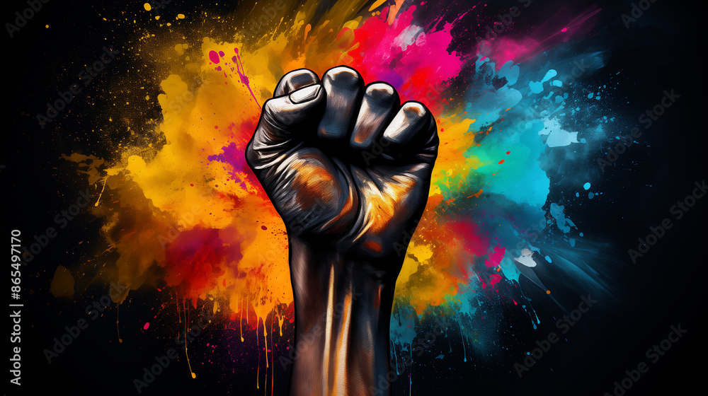 An artistic representation of the Black Lives Matter fist symbol ...