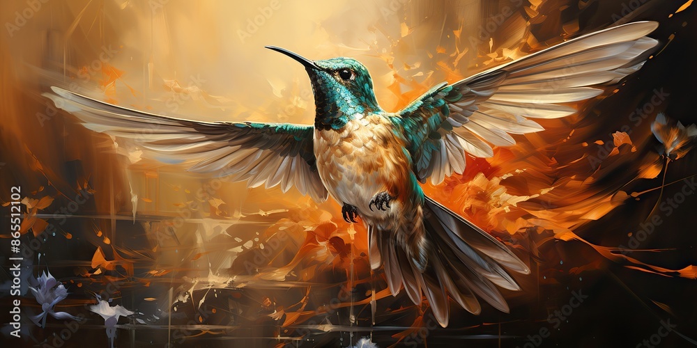 AI Generated. AI Generative. SMall little calibri hummingbird bird ...