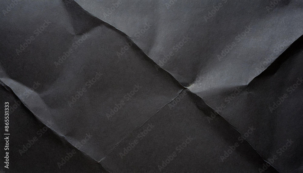 crumpled black office craft sheet paper, abstract minimalist luxury ...