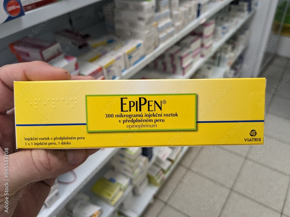 Prague, Czech Republic - July 10 2024: EPIPEN box of medication with ...