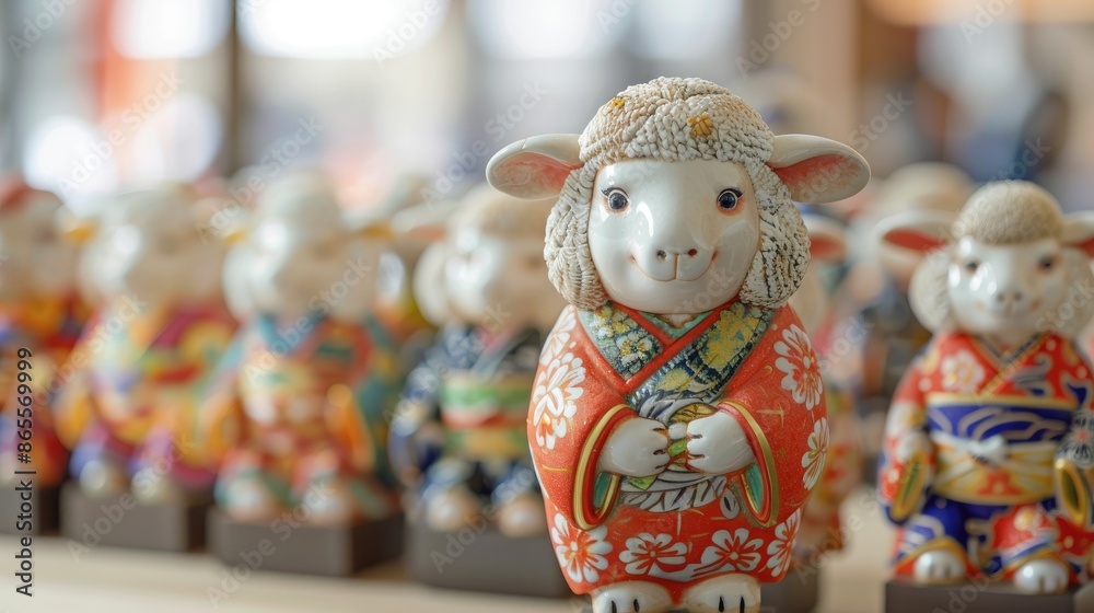 Ceramic figurines of Japanese zodiac signs depicted as fun animals with ...