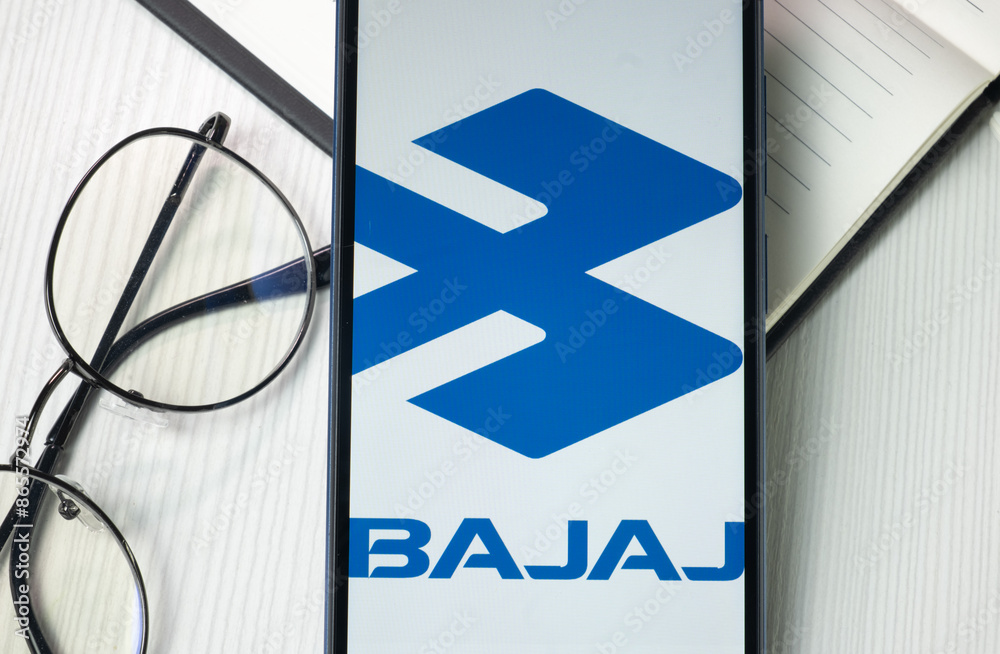 New York, USA - 21 June 2024: Bajaj Logo on Phone Screen, Company Icon ...