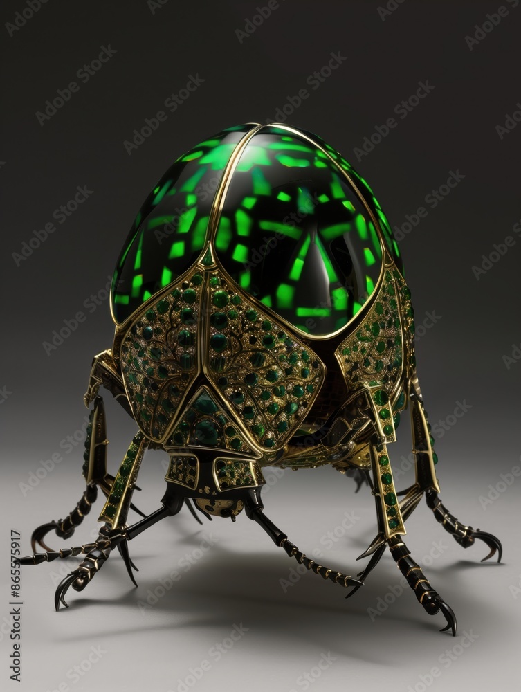 Futuristic Jewel Beetle - Fabergé Egg-Inspired Luxurious Insect Art ...