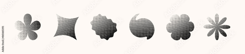 Geometric shapes in a pixel style.Bitmap set of retro vector symbols ...