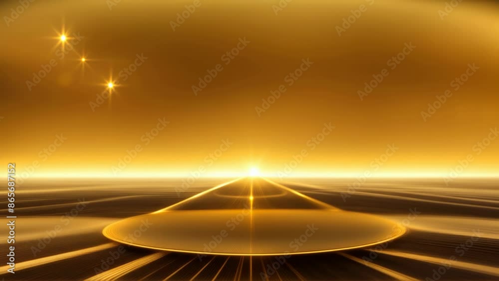 Golden Platform with Bokeh Lights: Elegant Showcase for Product ...