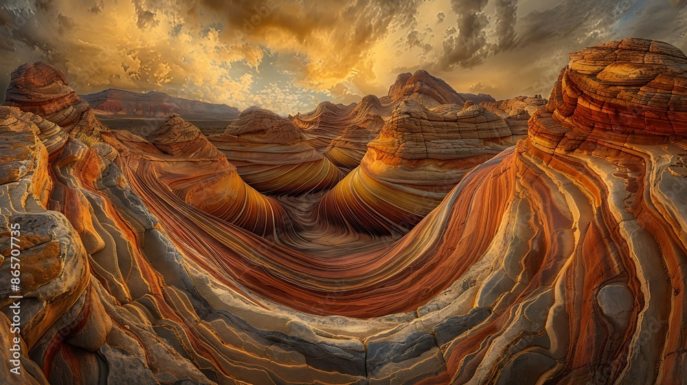 Carved wind water over million of year Wave Arizona USA geological ...