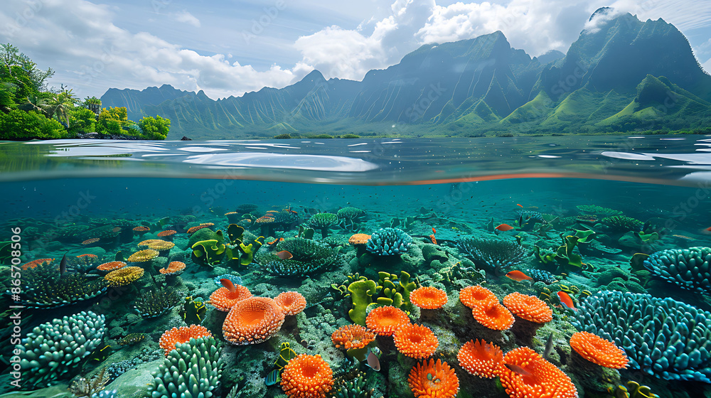 Coastal ecosystem showcasing delicate balance of nature and the impact ...