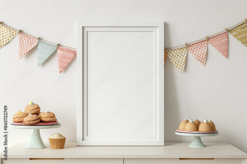 Party Sign Display frames, Frame Mockup at Party, Empty Frames to ...