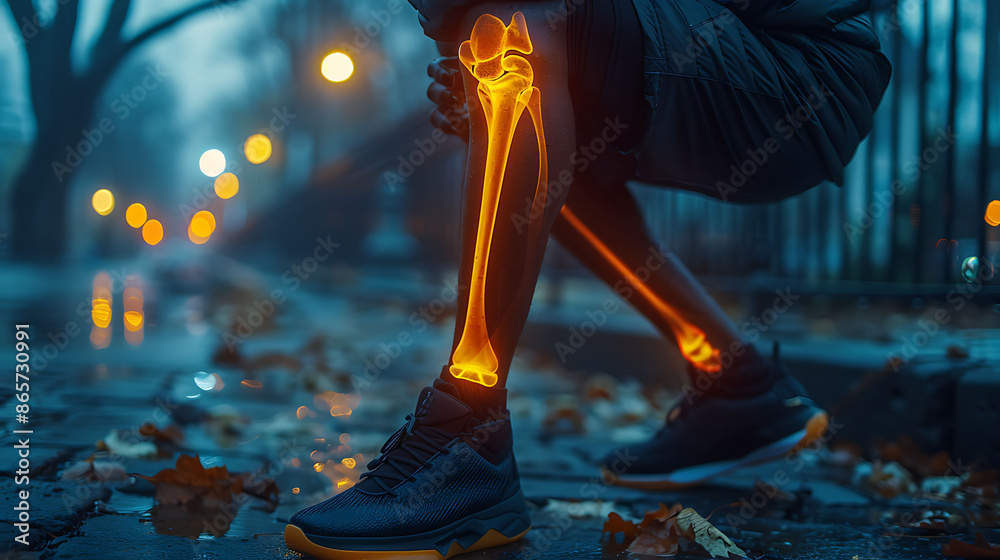 Basketball player undergoing physical therapy with a glowing xray ...
