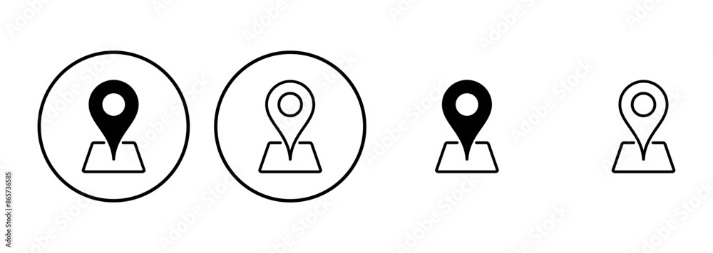 Pin icon set. Location icon vector. destination icon. map pin Stock ...