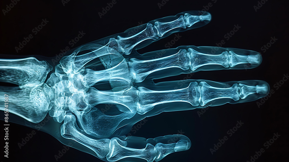 Illuminate dislocated finger visible glowing Xray exemplifying ...
