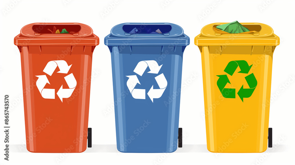 Recycle bins , clipart, high quality, white background Stock ...